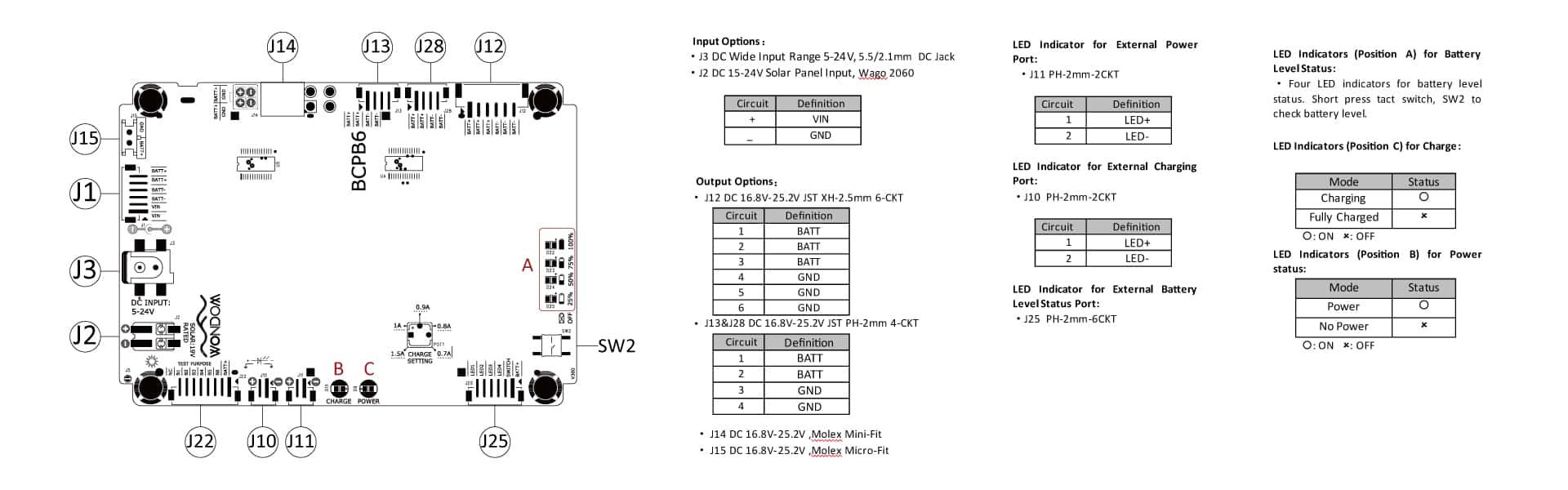 PS-BC12127 BCPB6 6S 18650 5-24V Input Lithium Battery Charging and ...