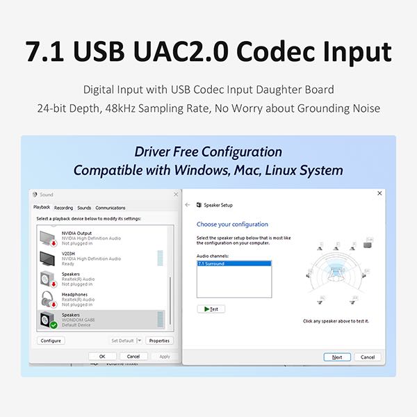 AA-KA32479 WONDOM GAB8 10 x 50W 7.3/7.1/5.1 USB Codec Input Amplifier ...