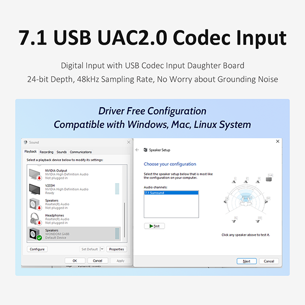 AA-KA32479 10 x 50W 7.3/7.1/5.1 USB Codec Input Amplifier Board for ...