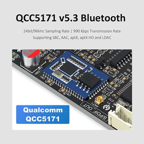 AA-AB41163 WONDOM BEB1 QCC5171 Bluetooth v5.3 / USB Decoder Analog Optical Coaxial Output