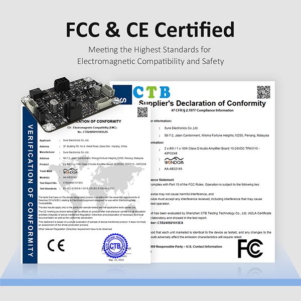 AA-AB32145 AIPO2X8 2x8W / 1x16W Audio Amplifier Board TPA3110 with Wide Operating Temperature ...