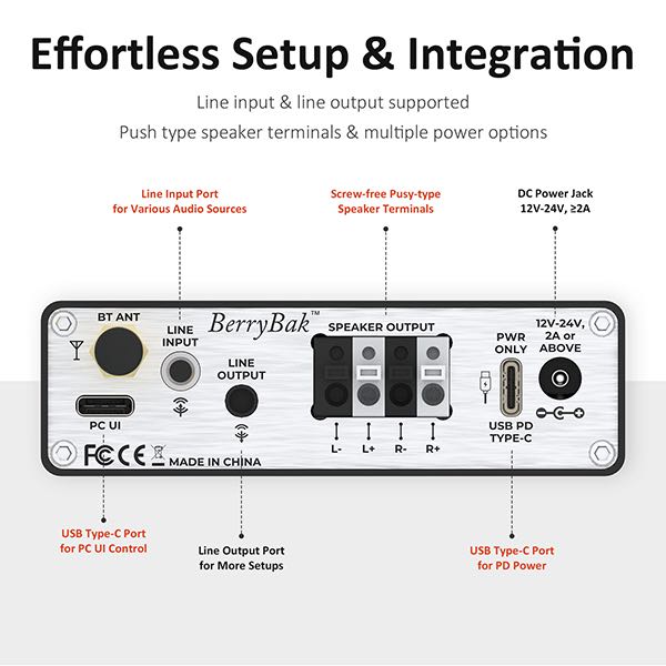 AA-AB32505 BLV-D1 2 x 50W Bluetooth Amplifier with DSP Independent ...