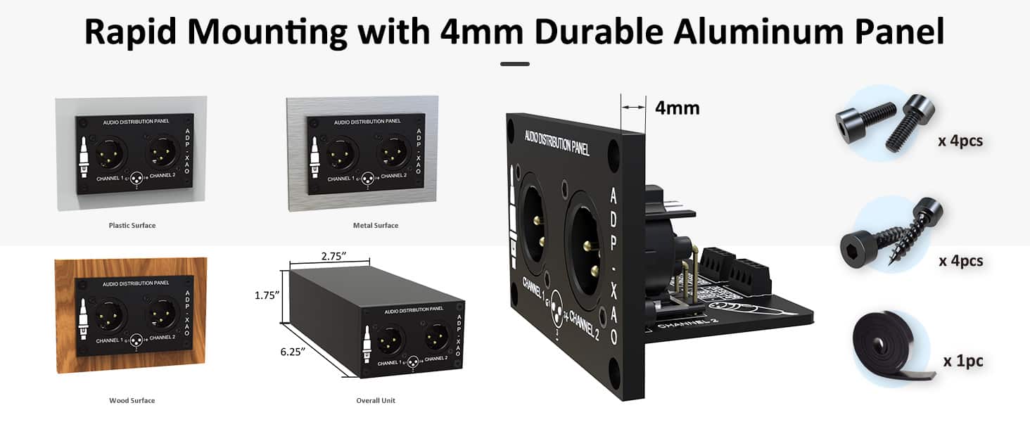 AA-AA11433 ADP-XAO XLR Analog Output Audio Distribution Panel 4mm ...