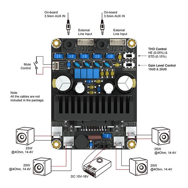 WONDOM OFFICIAL SHOP - Amplifier Board - Sure Electronics - ADAU1701 ...