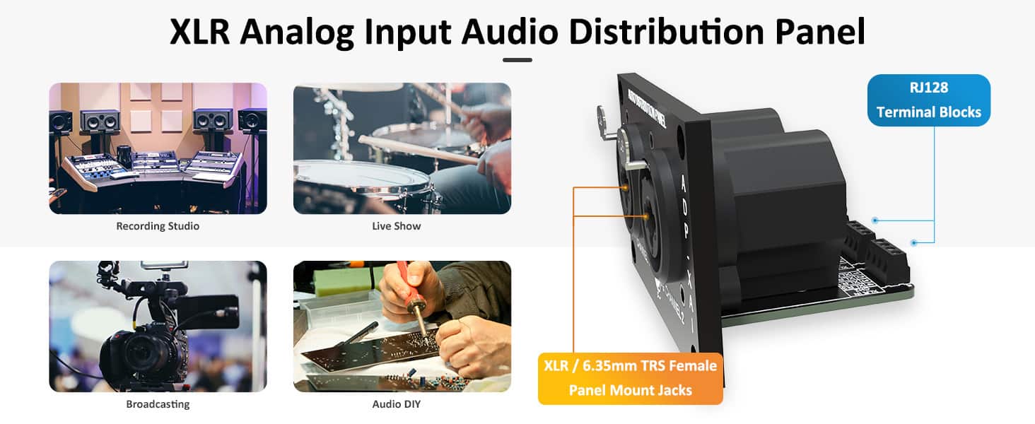 AA-AA11432 ADP-XAI XLR Analog Input Audio Distribution Panel XLR / 6 ...