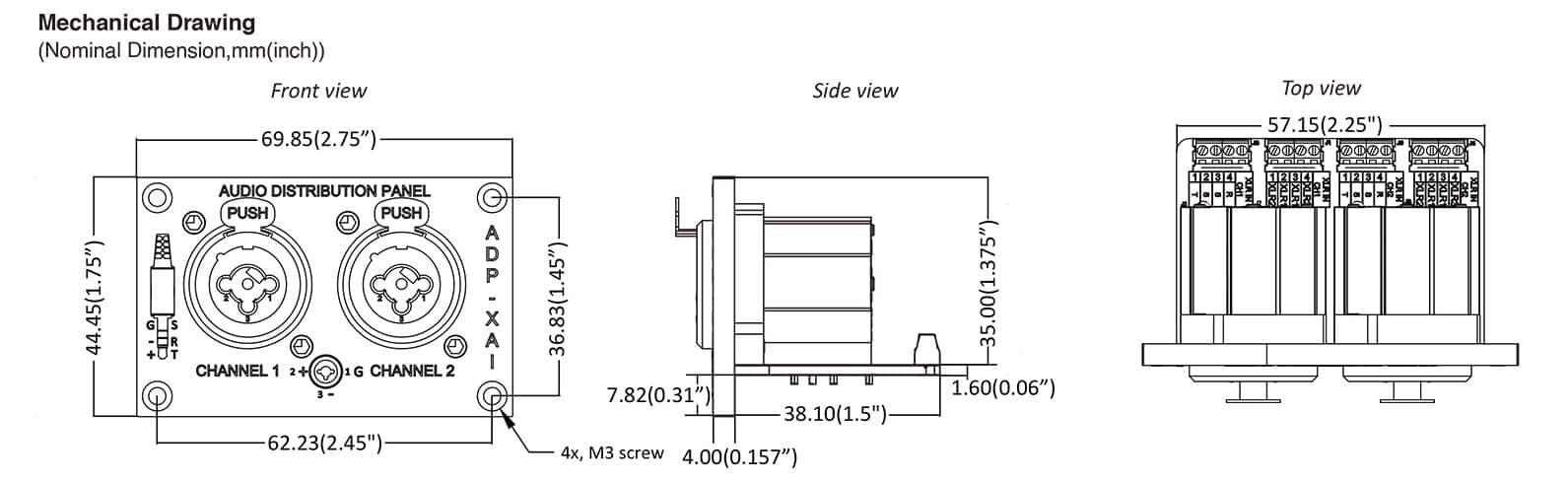 AA-AA11432 ADP-XAI XLR Analog Input Audio Distribution Panel XLR / 6 ...
