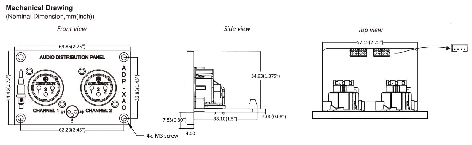 AA-AA11433 ADP-XAO XLR Analog Output Audio Distribution Panel 4mm ...
