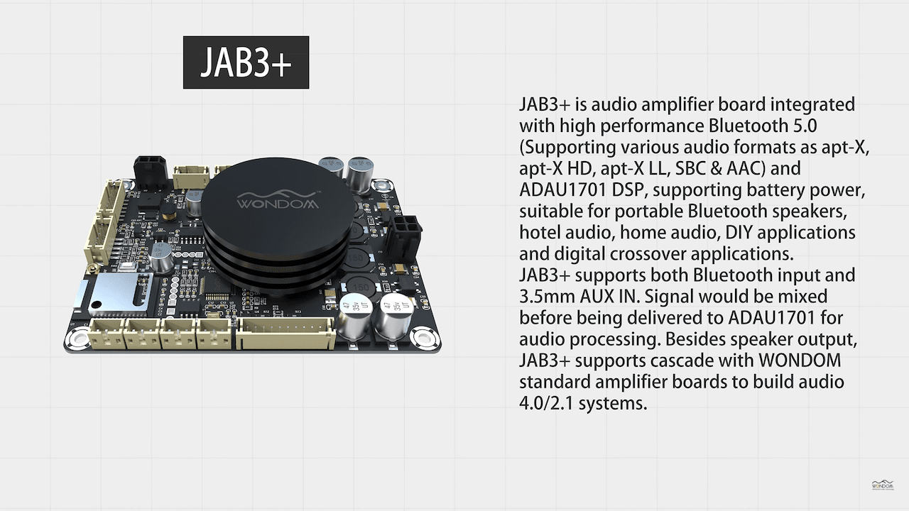 AA-JA32173 WONDOM JAB3+ 2x50 Watt Class D Amplifier Board w ADAU1701 DSP