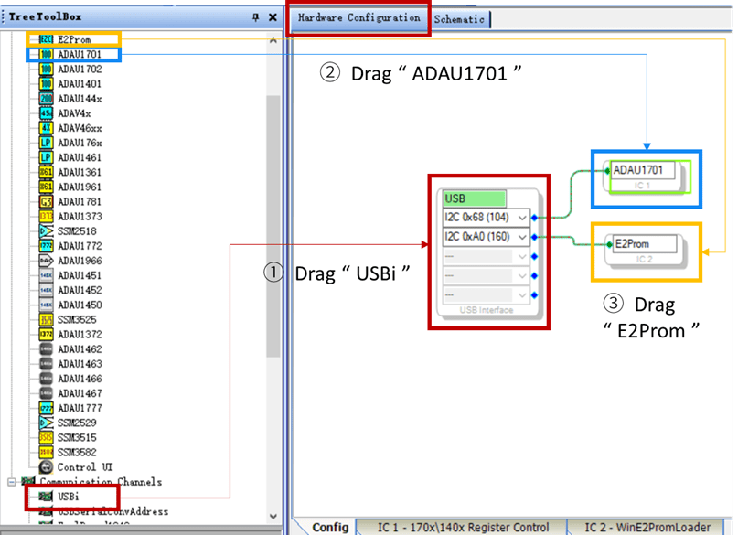Connect ICP1 with ADAU1701 DSP products for Programming | Wondom